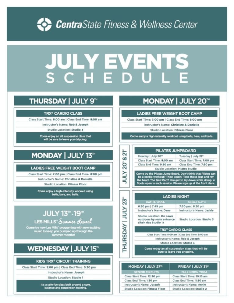 July 2015 Events - CentraState Fitness and Wellness